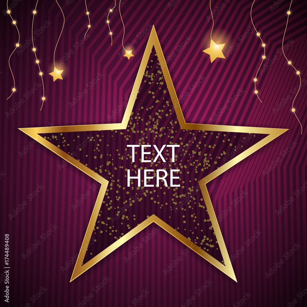 Walk of fame star illustration. Famous reward symbol. Stock Vector ...