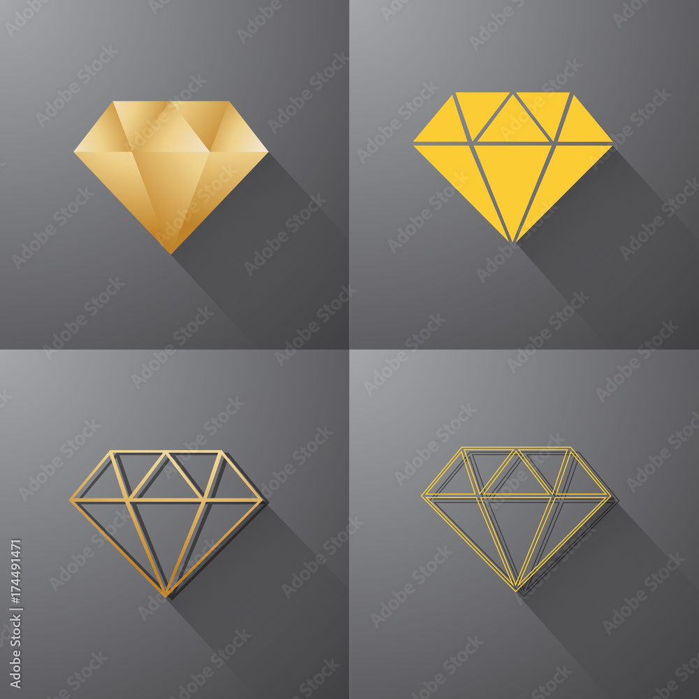 Gold Diamond Jewelry Gem Colorful Polygon Logo vector Stock Vector ...