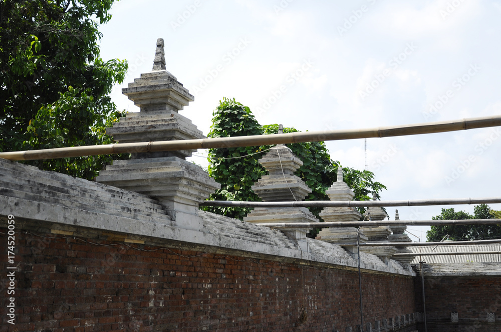 Stone work design and detail at Old Masjid Besar Mataram Kotagede ...