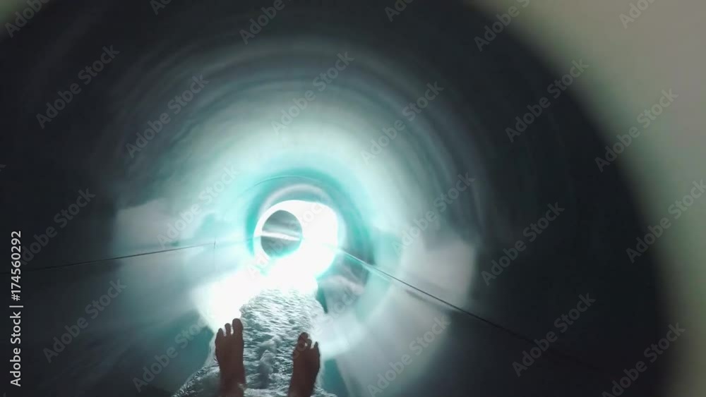 Water Flume Ride - exciting footage capturing the thrill of a very fast ...