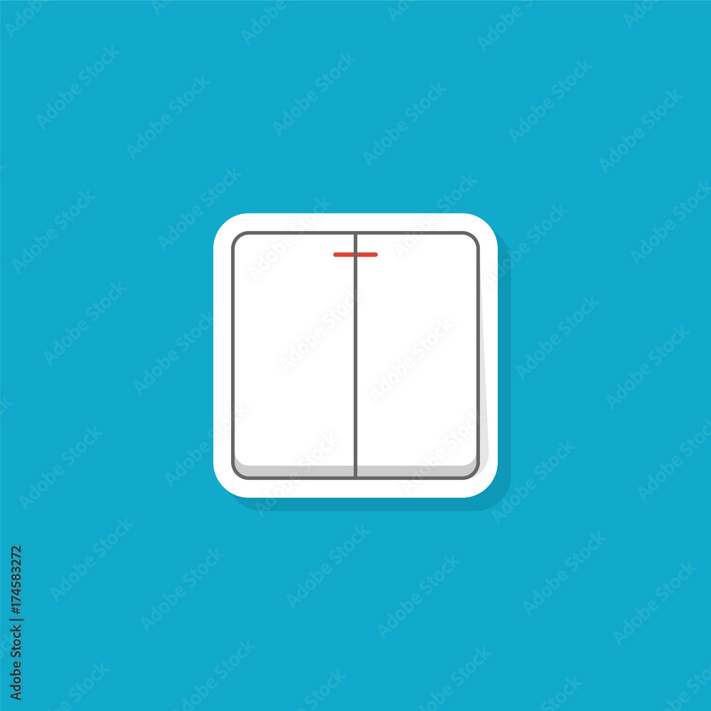 Light switch icon, flat design style. Vector illustration Stock Vector ...