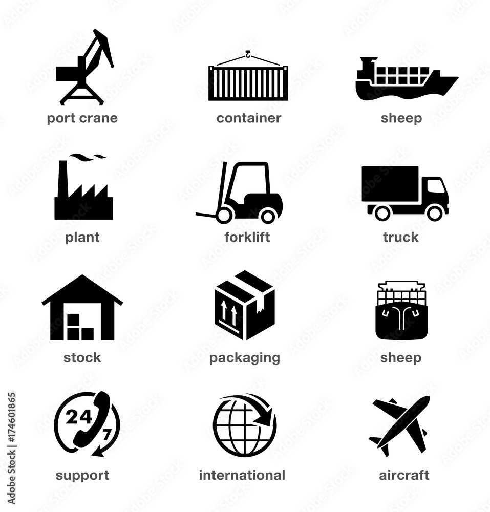 Set of logistics icons. Vector elements. It can be used in the design ...
