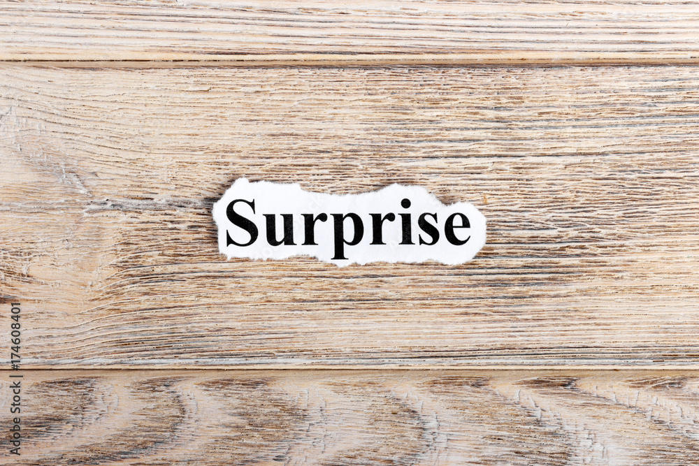 Surprise text on paper. Word Surprise on torn paper. Concept Image ...