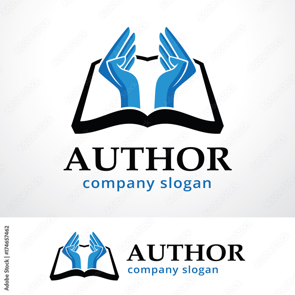 Book and Hand Logo Template Design Vector, Emblem, Design Concept ...