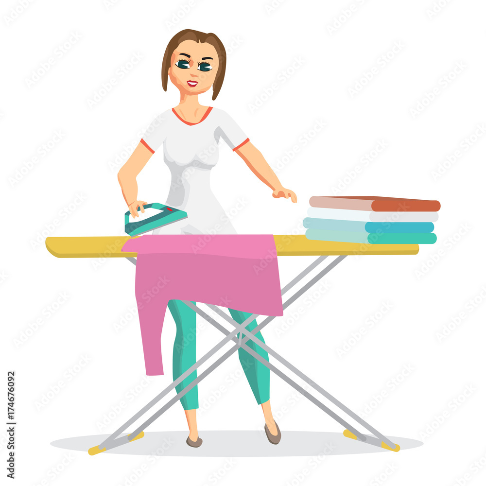 Ironing Clothes Cartoon