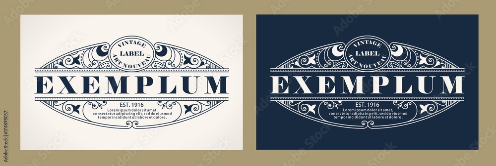 Vintage label design with an example of your text Stock Vector | Adobe ...