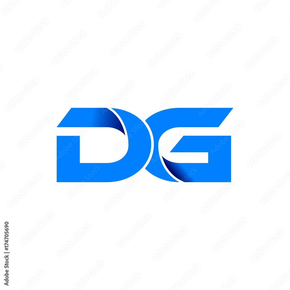 dg logo initial logo vector modern blue fold style Stock Vector | Adobe ...