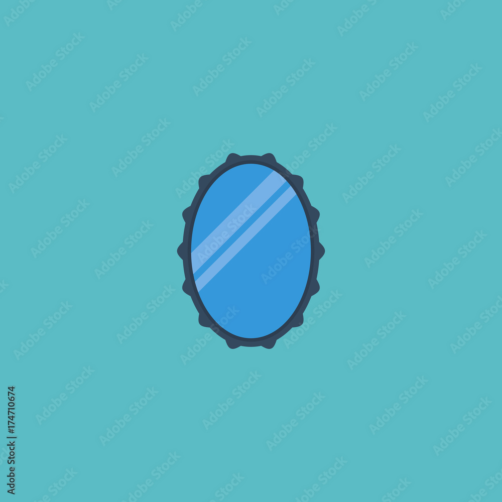 Flat Icon Mirror Element. Vector Illustration Of Flat Icon Looking ...