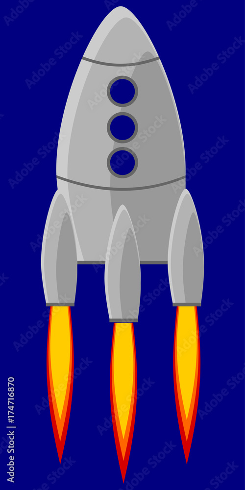 Cartoon rocket space ship Stock Vector | Adobe Stock