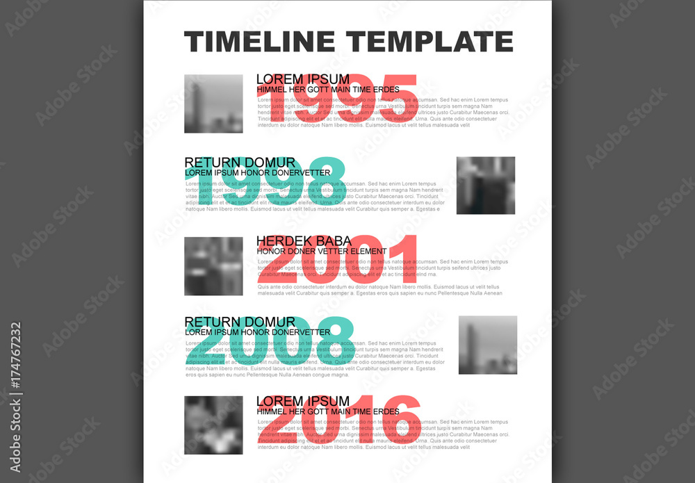 Typography Timeline Infographic Layout Stock Template | Adobe Stock
