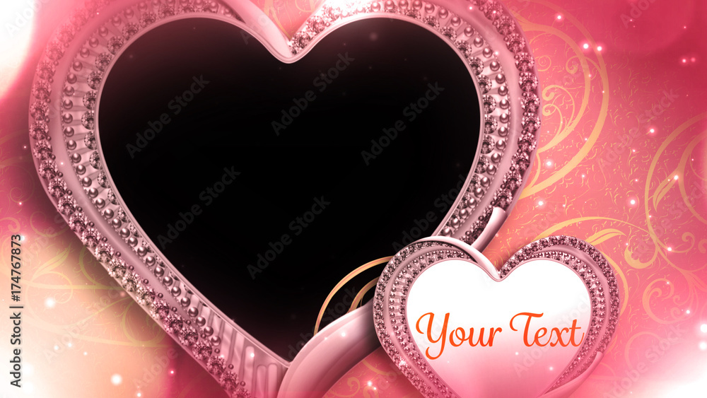 Rhinestone Heart Overlay Stock Template | Adobe Stock