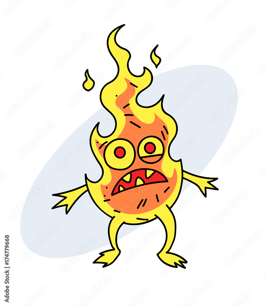 Fire Cartoon Character