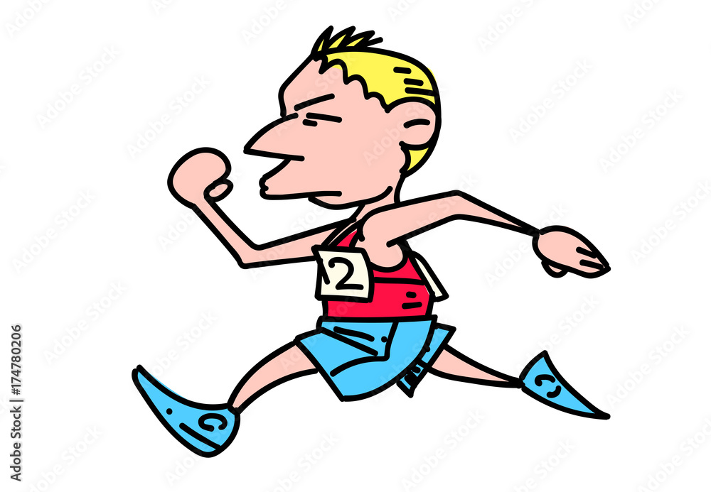 Cartoon Marathon Runner