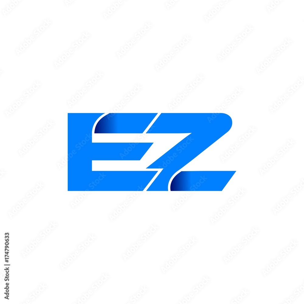 ez logo initial logo vector modern blue fold style Stock Vector | Adobe ...