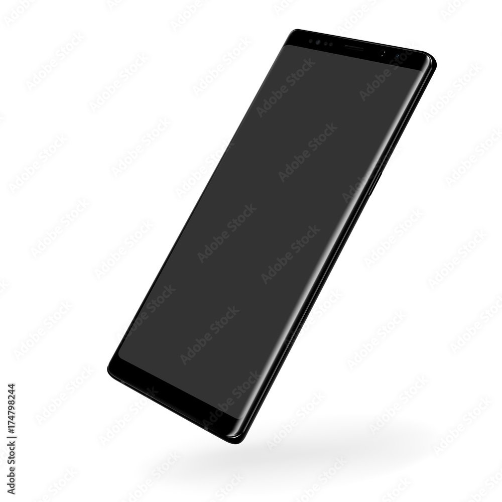 high detail new phone perspective angle view vector drawing isolated on ...