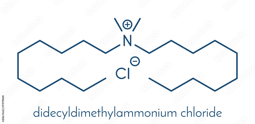 Didecyldimethylammonium chloride antiseptic molecule. Biocidal ...