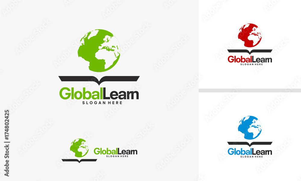 World Education logo template, Global Learn logo designs vector Stock ...