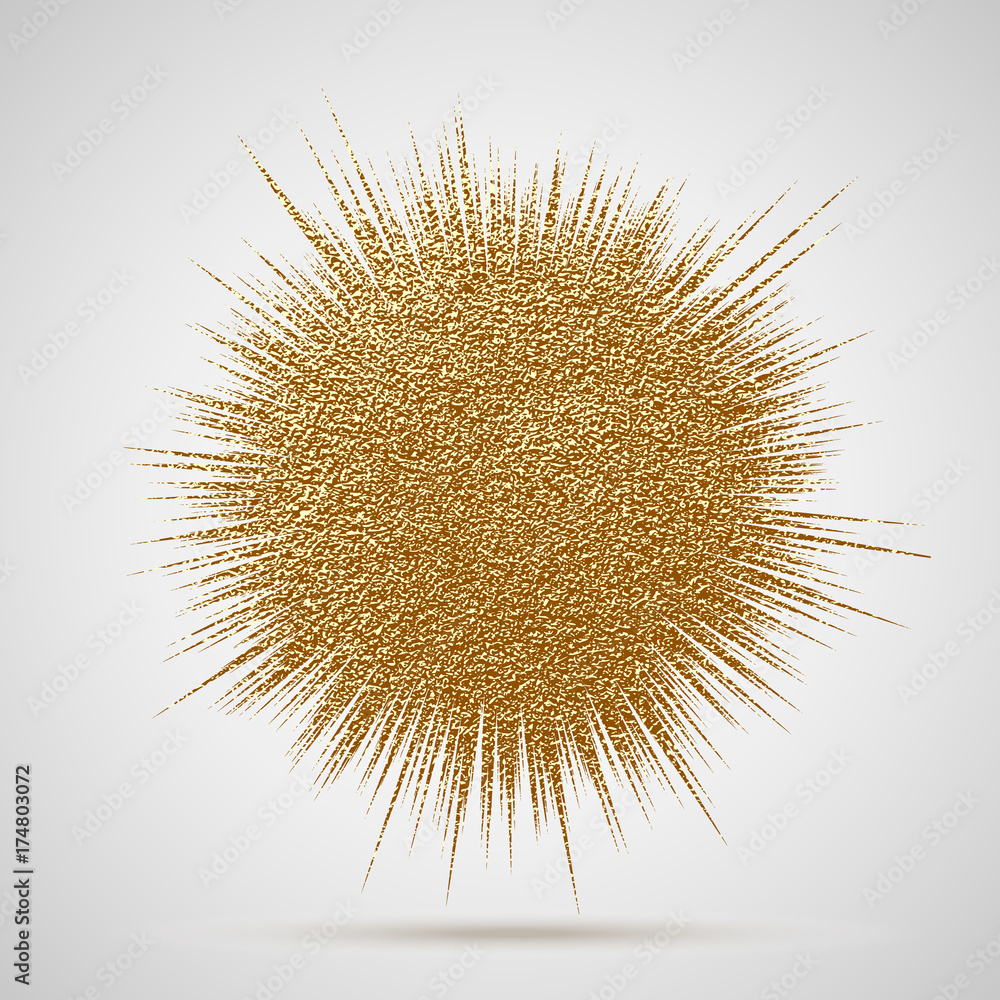 Explosion vector illustration. Sun ray or star burst element with ...
