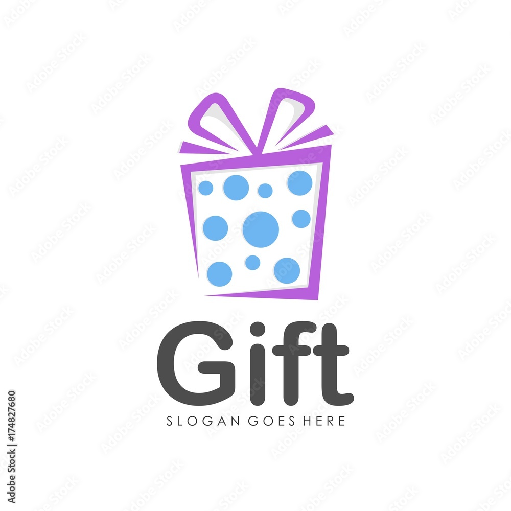 Gift and box surprise logo design template Stock Vector | Adobe Stock
