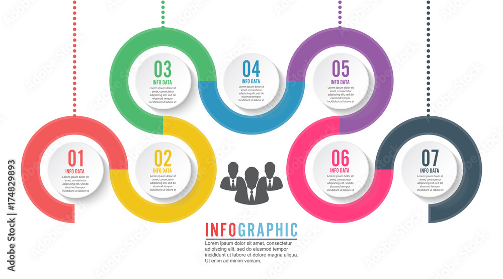 Infographics step by step. Universal abstract element of chart, graph ...
