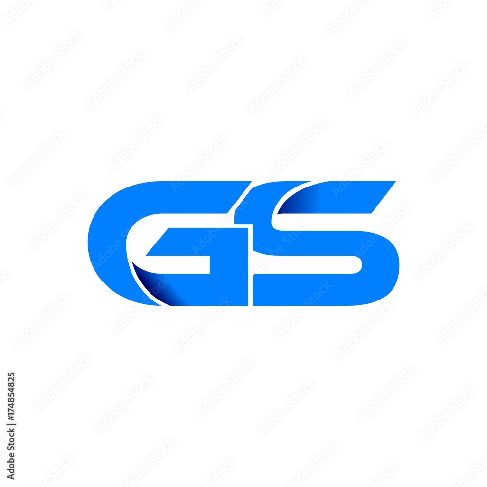 gs logo initial logo vector modern blue fold style Stock Vector | Adobe ...