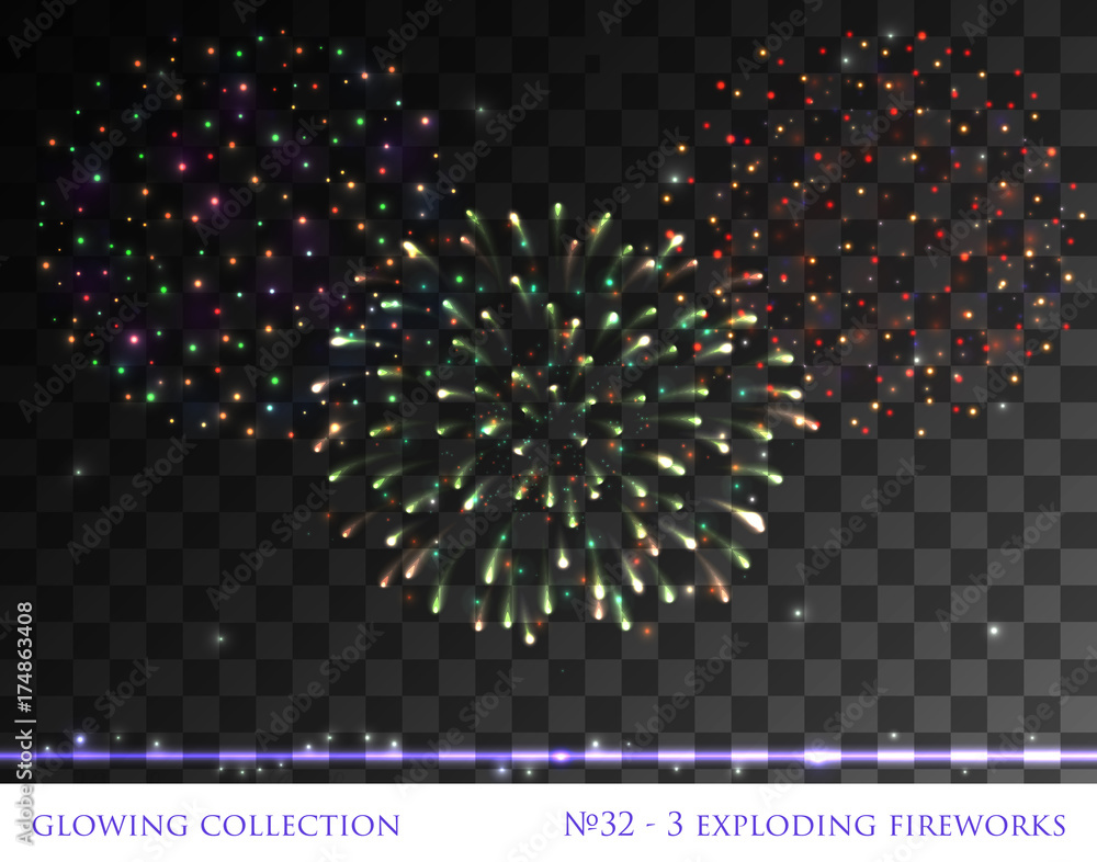 Poster Firework, light effects, stars are isolated and grouped – Wall ...