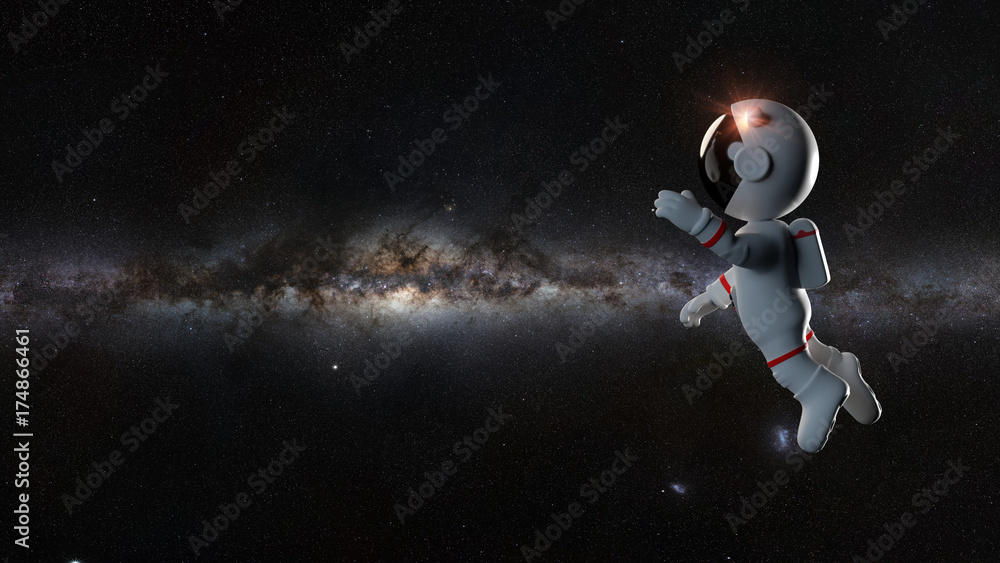 adorable cartoon astronaut character in white space suit in front of ...