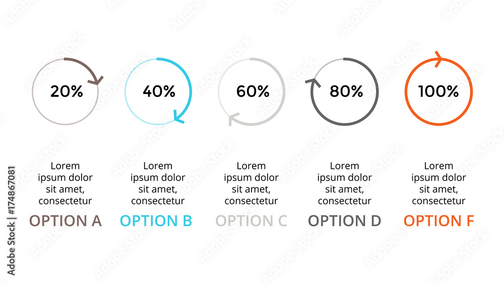 Vector circle arrows infographic, cycle percents diagram, status graph ...
