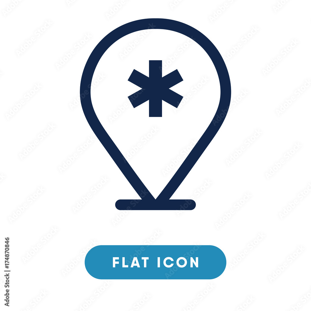 Clinic location vector icon, medical mark symbol. Modern, simple flat ...