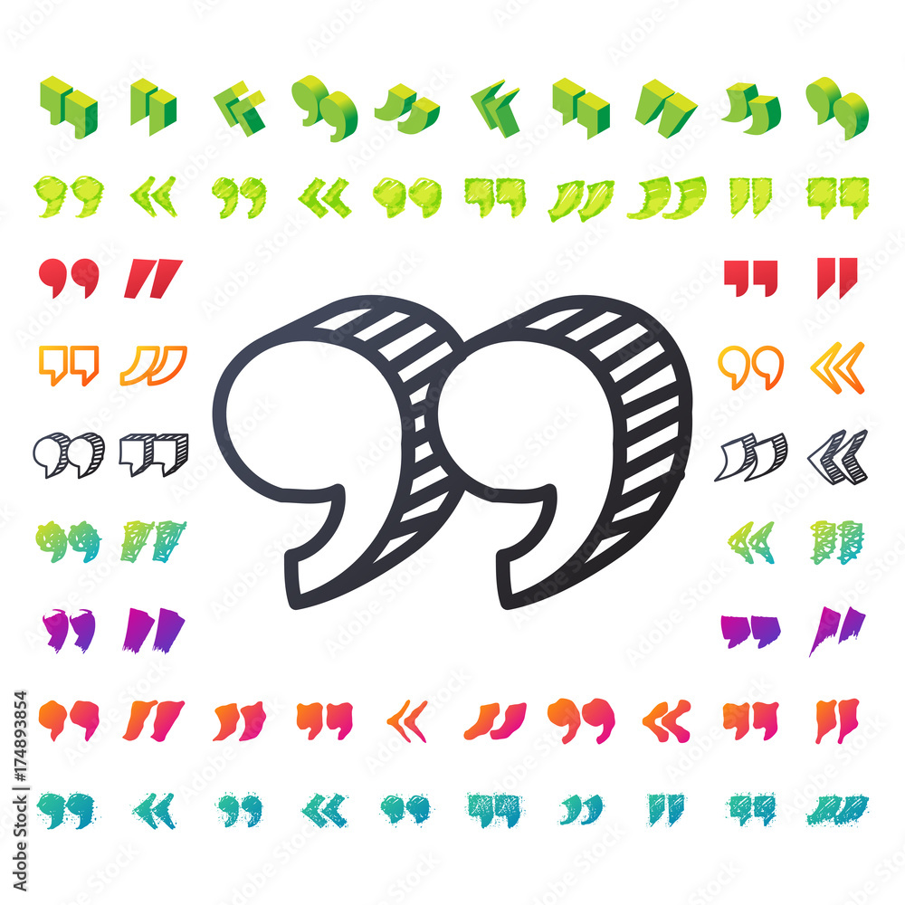 Quote sign icon text concept message bubble dialog symbol quotation ...