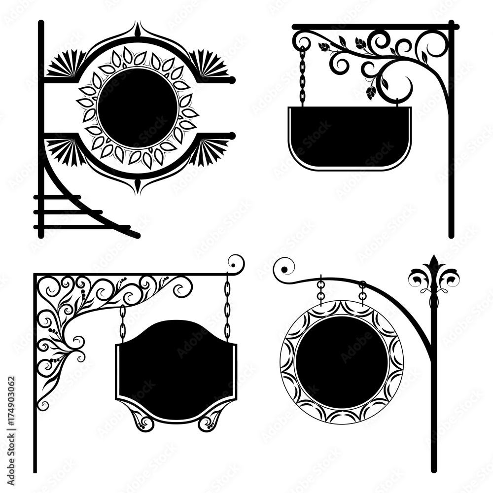 Set of signboards. Can be used as a framework, signs for design and ...