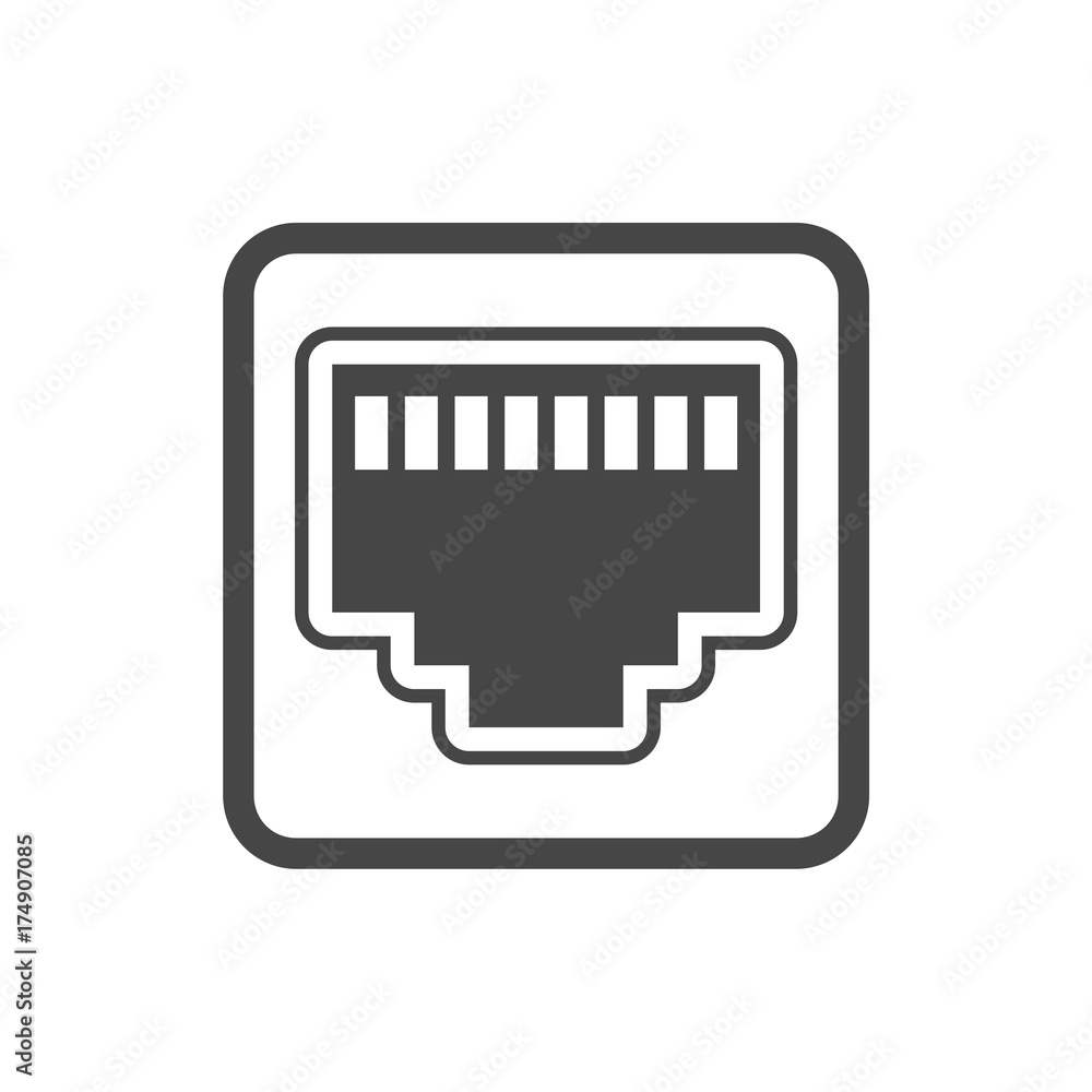 Ethernet cable icon vector de Stock | Adobe Stock