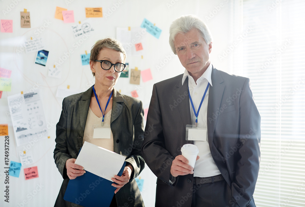 Group portrait of highly professional mature detectives posing for ...