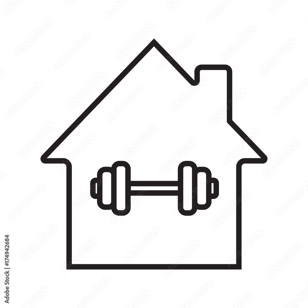 Home sport training linear icon Stock Vector | Adobe Stock