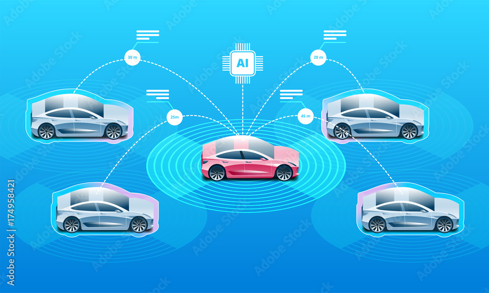 Autonomous car Stock Vector | Adobe Stock