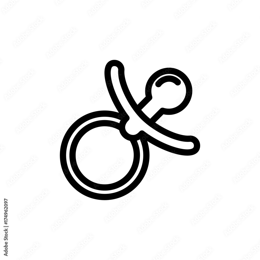 Baby With Pacifier Outline