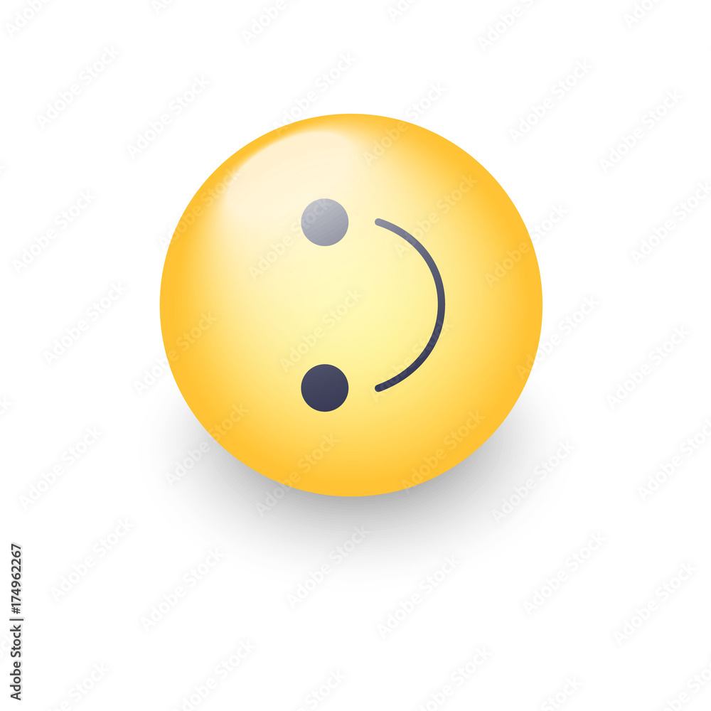 Inverted smiley face. Turned on the side emoticon emoji. Cartoon fun ...
