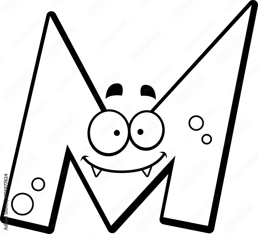 Letter M Monster Stock Vector | Adobe Stock