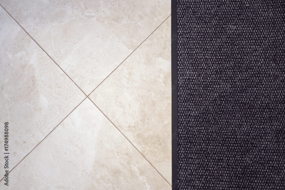 Floor carpet and beige marble tile Stock Photo | Adobe Stock