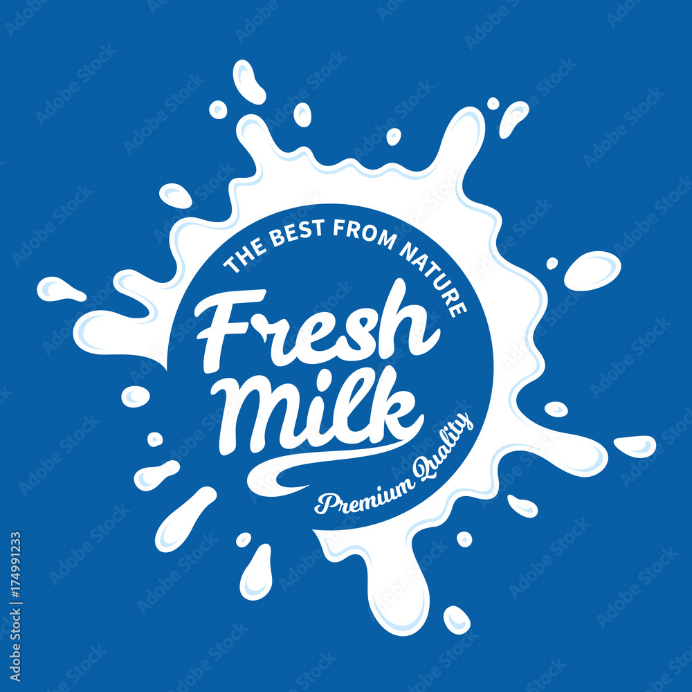 Milk logo template. Milk, yogurt or cream splash Stock Vector | Adobe Stock