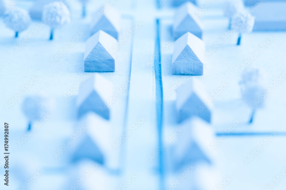 Architectural Urban Planning Model out of Wood and Cardboard Stock ...