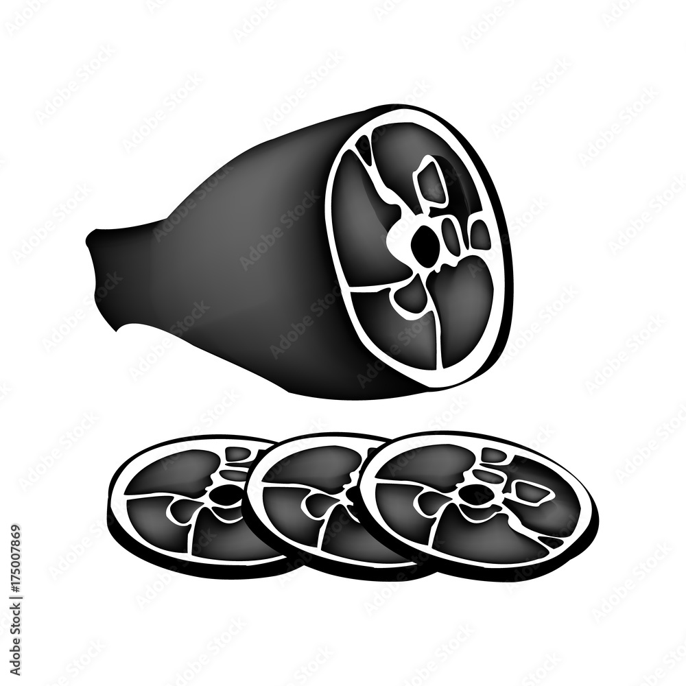 Ham Clipart Black And White
