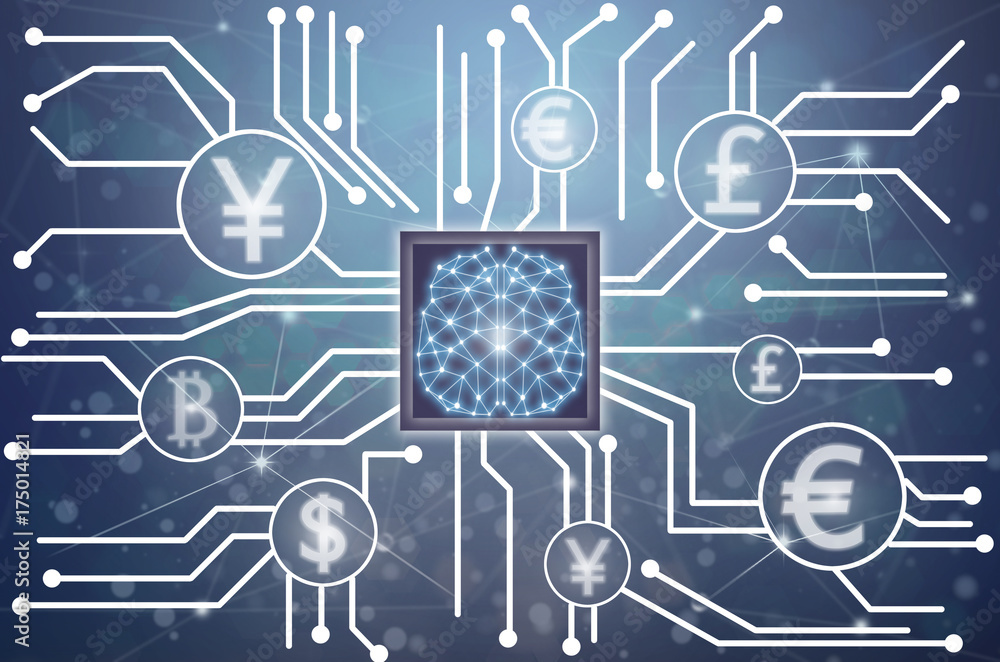 Foto Stock Abstract photo of FINTECH connection and Artificial ...