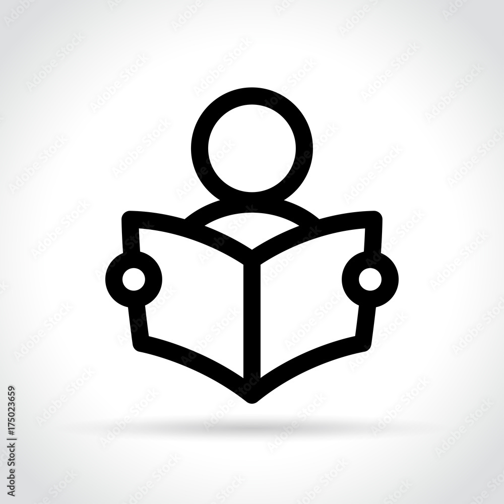 reading book icon on white background Stock Vector | Adobe Stock