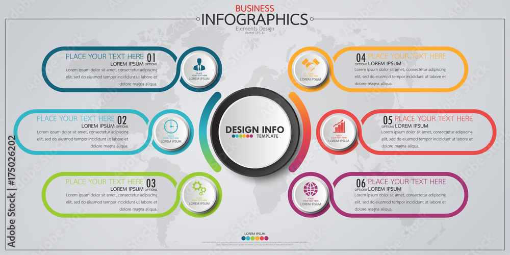Infographic business timeline process chart template. Vector modern ...