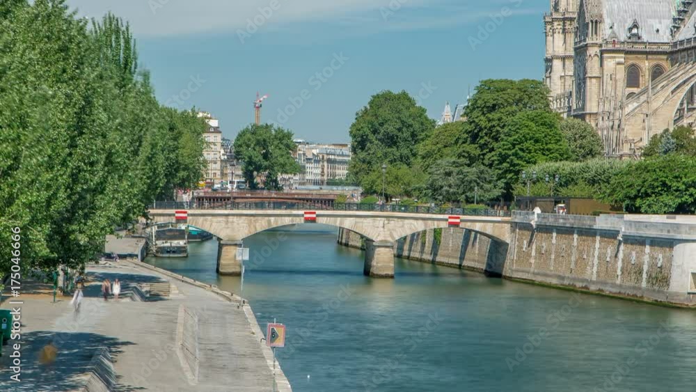 Seine and Notre Dame de Paris timelapse is the one of the most famous ...