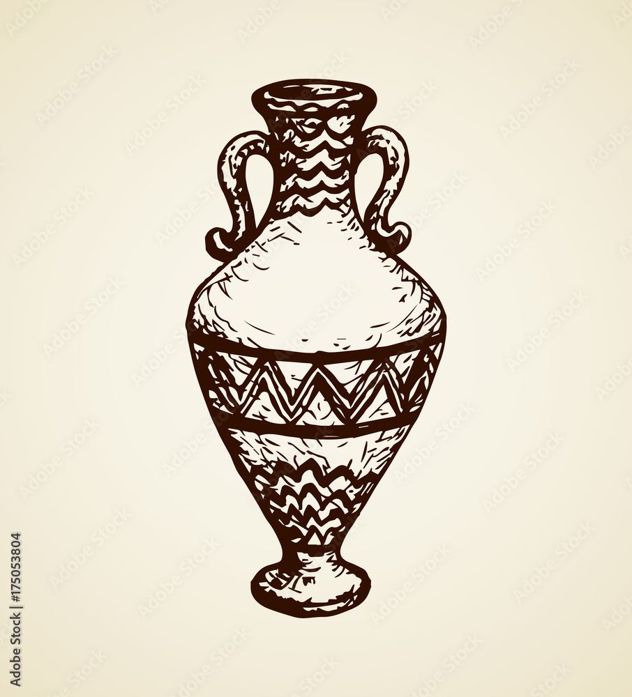 Ancient cup. Vector drawing Stock Vector | Adobe Stock