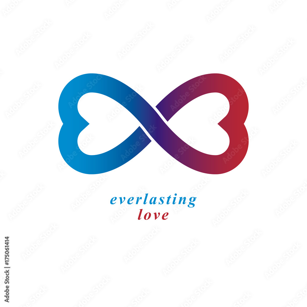 Love Forever conceptual logo, vector symbol created with infinity loop ...