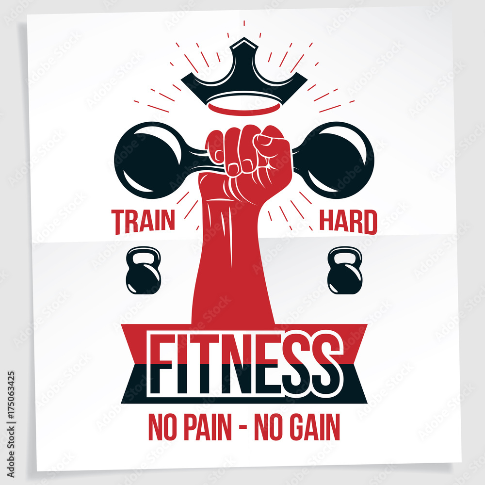 Power lifting competition poster. Vector composition of muscular ...