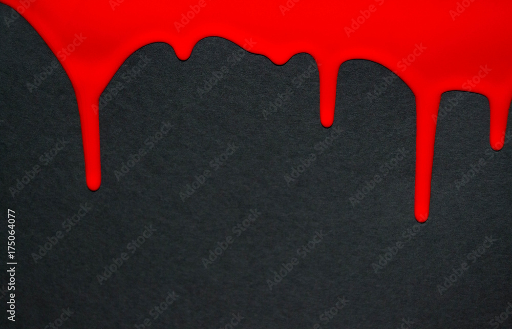 Blood running drops on black background. Dripping blood seamless ...